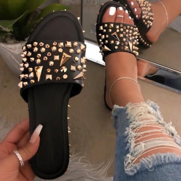 Cape Robbin | Shoes | Cape Robbin Sandals With Gold Spikestrue Size ...